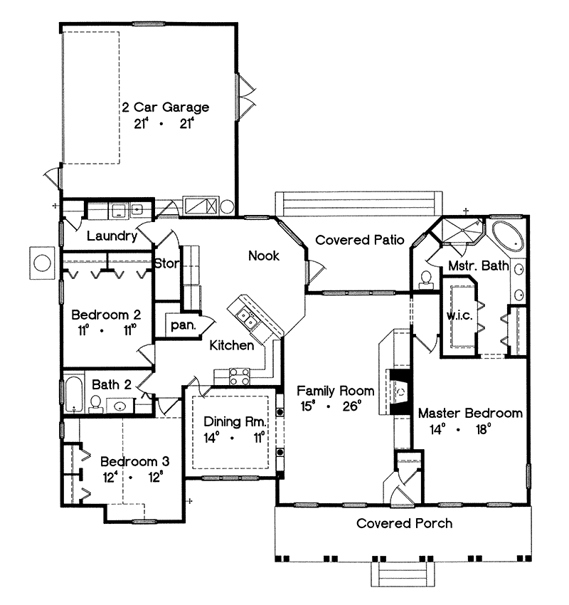 Palmetto Country Ranch Home Plan 047d 0032 Shop House Plans And More